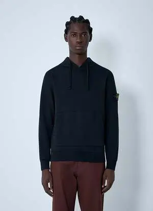 Stone Island Compass Patch Hooded Sweatshirt - Black