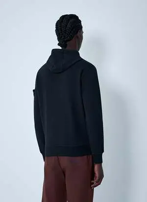 Stone Island Compass Patch Hooded Sweatshirt - Black