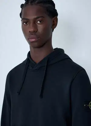 Stone Island Compass Patch Hooded Sweatshirt - Black