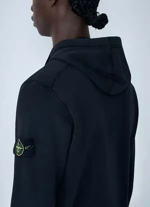 Stone Island Compass Patch Hooded Sweatshirt - Black