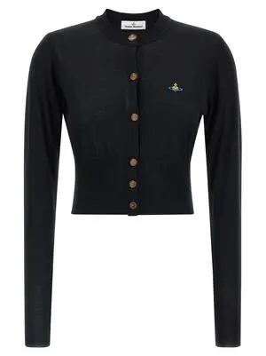 VIVIENNE WESTWOOD Wool And Silk Blend 'bea' Cardigan - Black