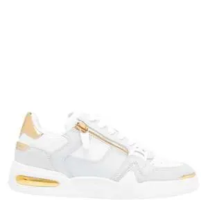 GIUSEPPE ZANOTTI GIUSEPPE ZANOTTI White Leather Zip-Up Lace-Up Sneakers White