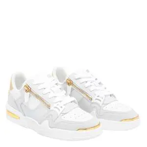 GIUSEPPE ZANOTTI Leather Zip-up Lace-up Sneakers - White