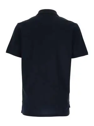 Givenchy Blue Polo Shirt With Classic Collar And Logo Patch On The Front In Cotton - Multicolor