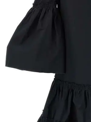 JW Anderson Ruffled Midi Dress With Cut-out Shoulders