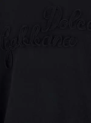 Dolce & Gabbana Wool Crew Neck Sweater With Logo Lettering - Multicolor