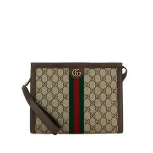 Gucci Gg Monogram Wristlet Clutch - Cream