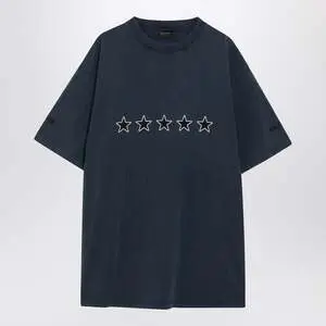 Balenciaga Washed Navy Oversized T-shirt - Blue