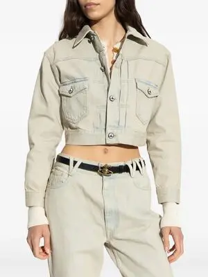 VIVIENNE WESTWOOD Marlene Cropped Denim Jacket - Blue