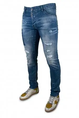 Dsquared2 Cool Guy" Jeans With Graphic Print And Distressed Details - Blue