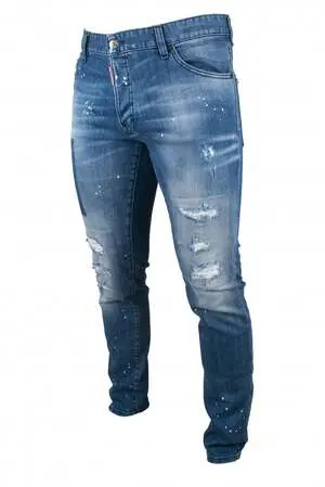Dsquared2 Cool Guy" Jeans With Graphic Print And Distressed Details - Blue