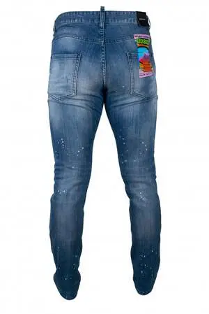 Dsquared2 Cool Guy" Jeans With Graphic Print And Distressed Details - Blue