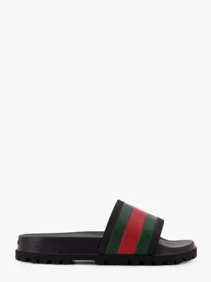 Gucci Rubber Slide With Web Detail - Multicolor