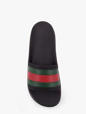 Gucci Rubber Slide With Web Detail - Multicolor