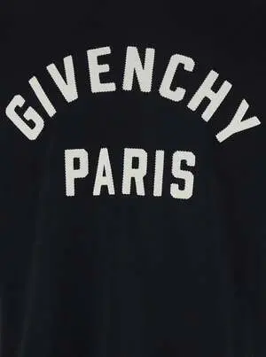 Givenchy T-shirt With Maxi Logo Lettering On The Front In Cotton For - Black