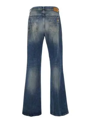 Amiri Blue Denim Jeans With Ripped Detailing - Multicolor