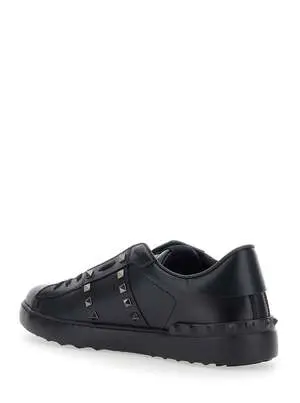 Valentino Garavani Rockstud Untitled Leather Sneakers - Black