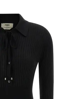 Fendi Wool Fitted Midi Dress