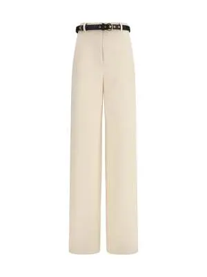 Max Mara Wide Leg Belted Pants - Multicolor