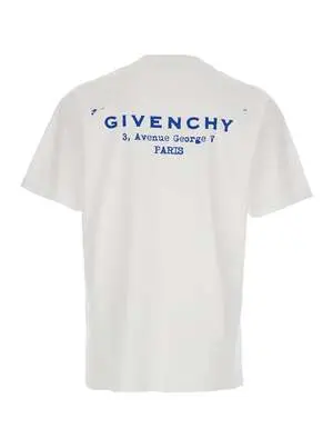 Givenchy Crewneck T-shirt With Logo Lettering On The Rear In Cotton - White