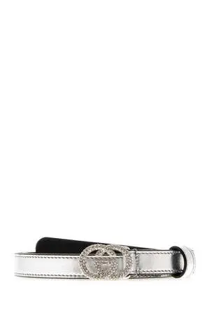 Gucci Nappa Leather Belt - Silver
