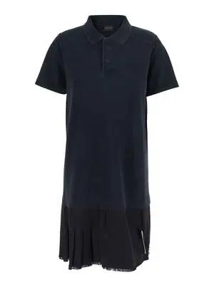 Balenciaga Layered Cotton Dress With Safety Pin Detail - Multicolor