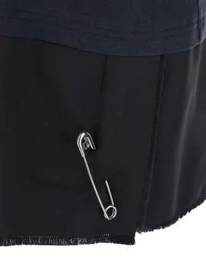 Balenciaga Layered Cotton Dress With Safety Pin Detail - Multicolor