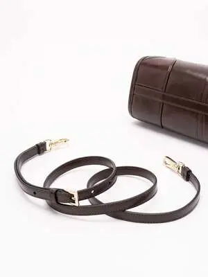 Prada Leather Shoulder Bag With Gold Tone Chain