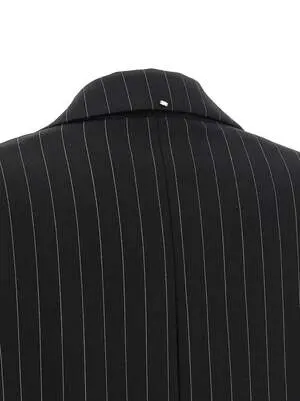 Sportmax Spxdivina Pinstripe Wool Gabardine Blazer Jacket - Black