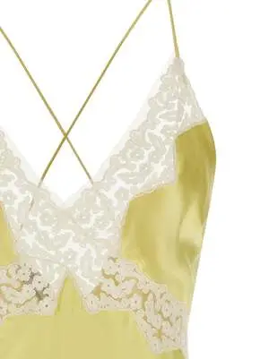 Alberta Ferretti Satin And Lace Top