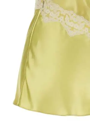 Alberta Ferretti Satin And Lace Top