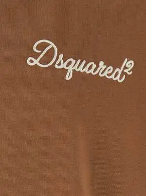 Dsquared2 T-shirt With Embroidered Logo On The Front In Cotton For - Brown