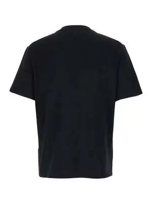 JIL SANDER Cotton Crew Neck T-shirt With Front Logo Lettering - Black