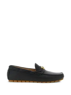 Valentino Garavani Leather Fastaway Loafers - Black