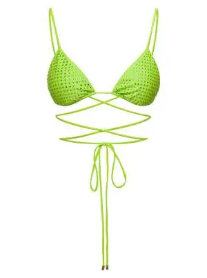SELF-PORTRAIT SELF-PORTRAIT Embellished Triangle Bikini Top Multicolor