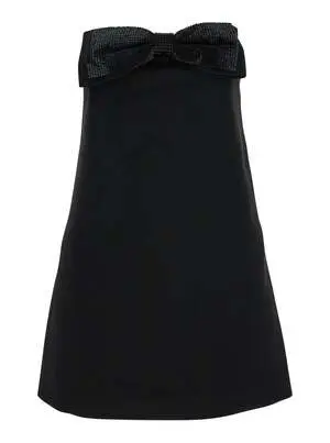 SELF-PORTRAIT Sleeveless Mini Dress With Oversize Beaded Bow - Multicolor