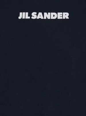 JIL SANDER Blue T-shirt With Logo Lettering On The Front In Cotton For - Multicolor