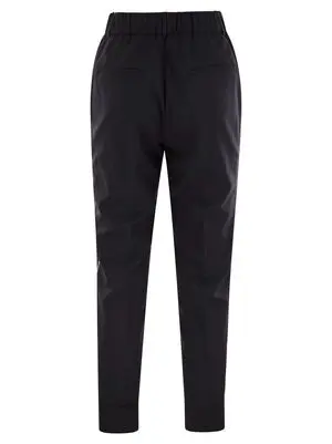 Peserico Virgin Wool Blend Trousers With Embellished Side Detail