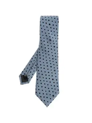 Fendi FENDI Micro Dots Pattern Silk Neck Tie Blue