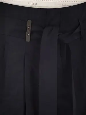 Peserico High-waisted Pleated Stretch Cotton Shorts With Belt
