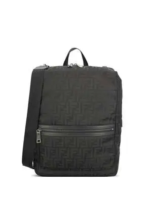 Fendi Ff Monogram Backpack - Black