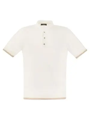 Peserico Linen And Cotton Yarn Jersey Polo Shirt