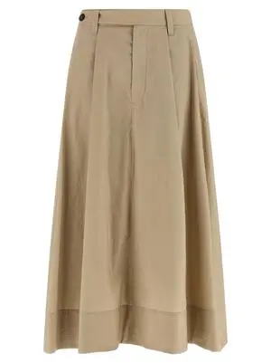 Brunello Cucinelli Flared Cotton Skirt - Cream