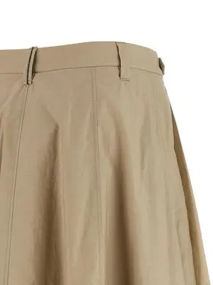 Brunello Cucinelli Flared Cotton Skirt - Cream