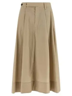 Brunello Cucinelli Brunello Cucinelli Flared Cotton Skirt Cream