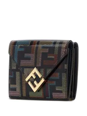 Fendi Ff Diamonds Multicolour Glazed Ff Fabric Wallet - Multicolor