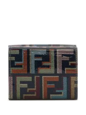 Fendi Ff Diamonds Multicolour Glazed Ff Fabric Wallet - Multicolor