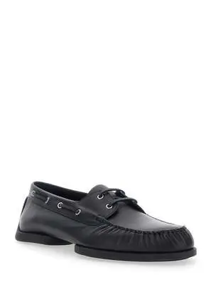 JIL SANDER Leather Loafers With Ruffled Details