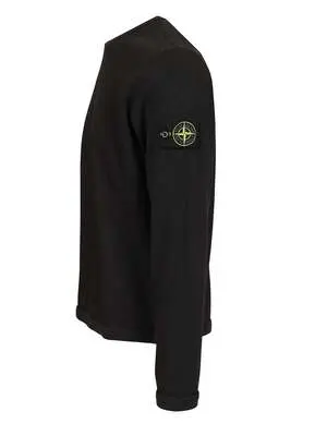 Stone Island Mesh Stitch Organic Cotton Fleece Crewneck
