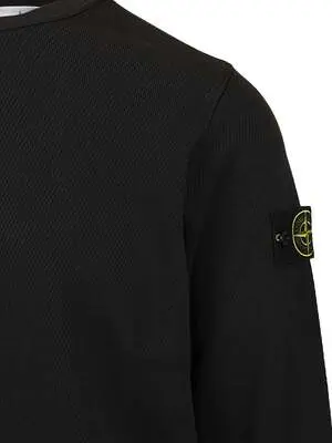 Stone Island Mesh Stitch Organic Cotton Fleece Crewneck